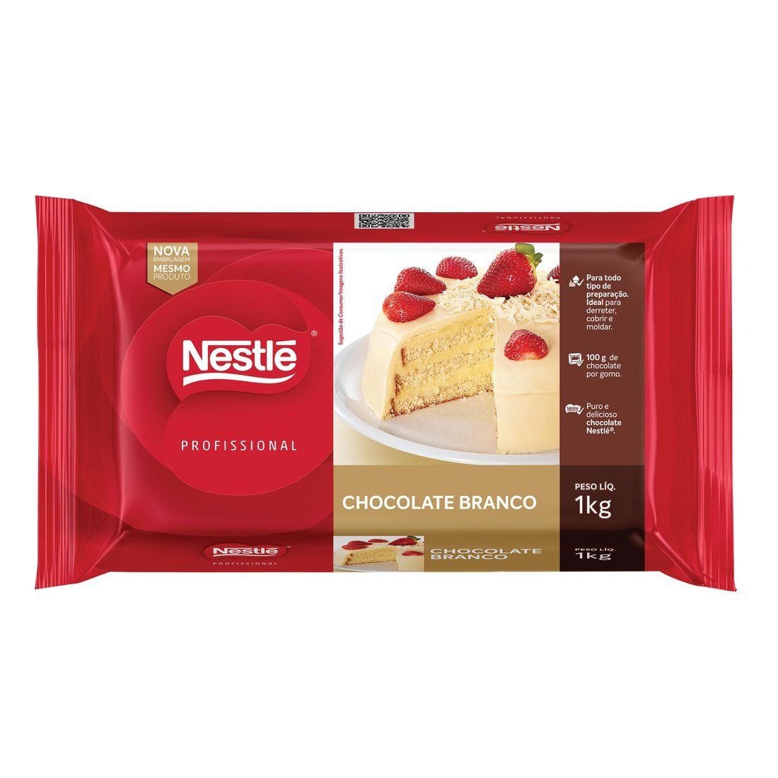 CHOC NESTLE BRANCO BARRA 1KG - BG Alimentos